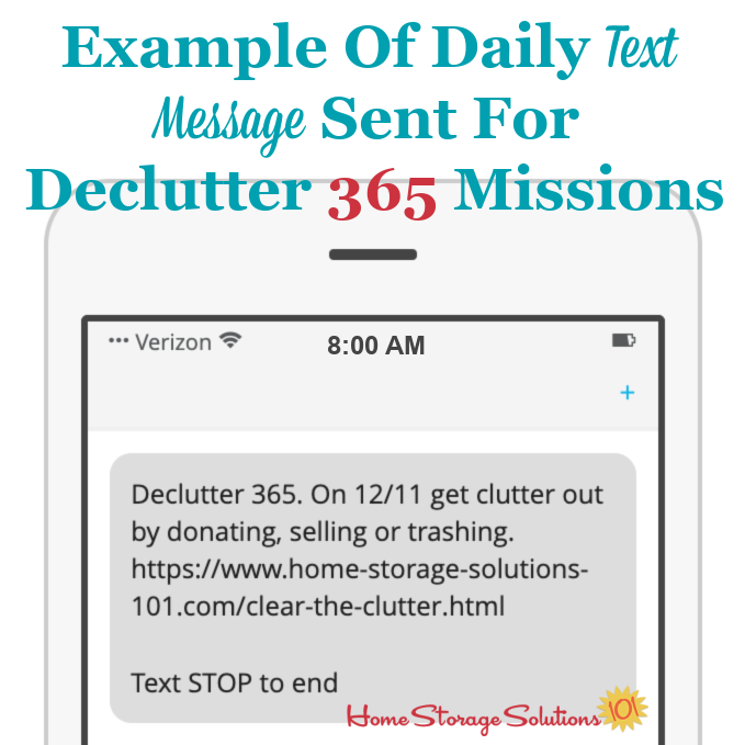 Get The Declutter 365 Missions Sent As Daily Text Messages In 2022