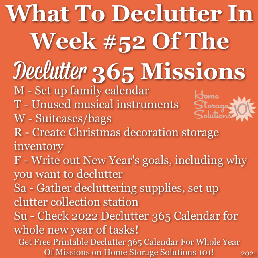 December Declutter Calendar: 15 Minute Daily Missions For Month