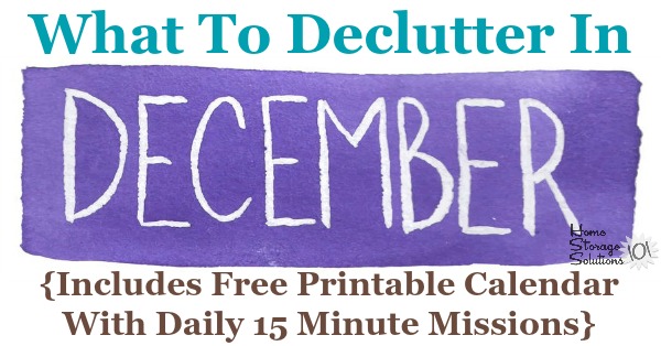 December Declutter 365 Calendar: 15 Minute Daily Missions For Month
